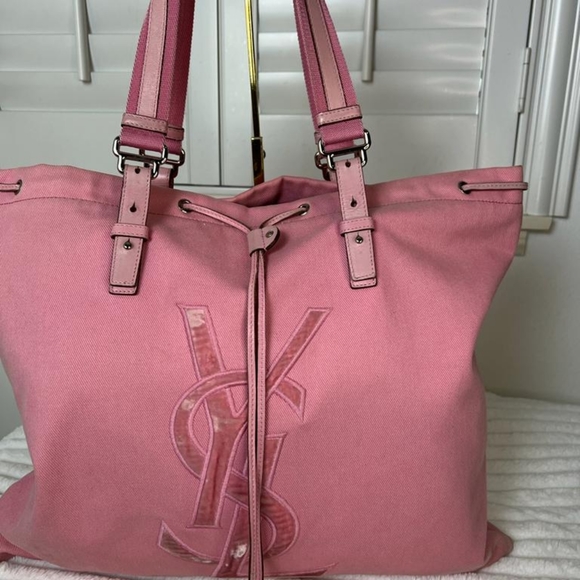 Yves Saint Laurent | Bags | Ysl Velvet Pink Tote Bag | Poshmark